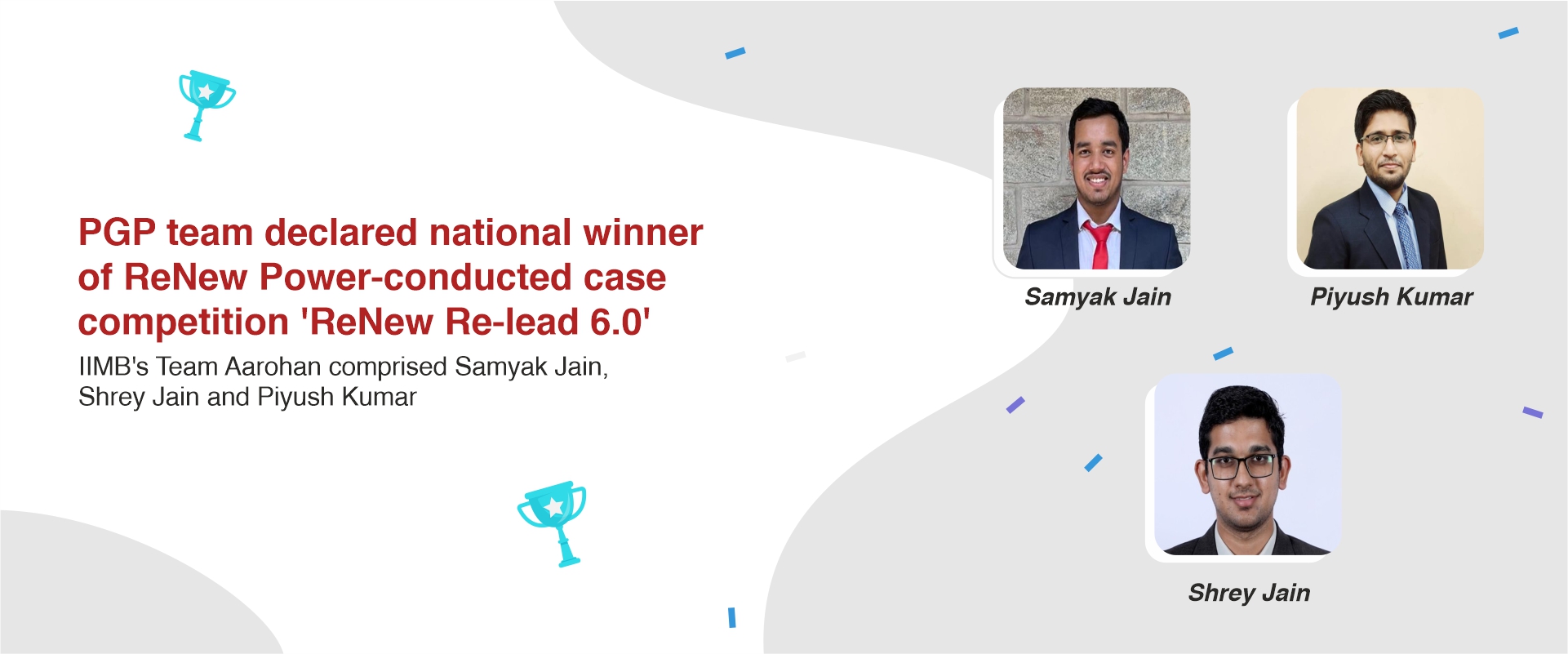 PGP team declared national winner of ReNew Power-conducted case competition ‘ReNew Re-lead 6.0 ...